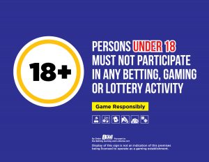 Underage Gambling Prohibition Signs - Betting, Gaming & Lotteries ...