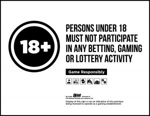 Underage Gambling Prohibition Signs - Betting, Gaming & Lotteries ...
